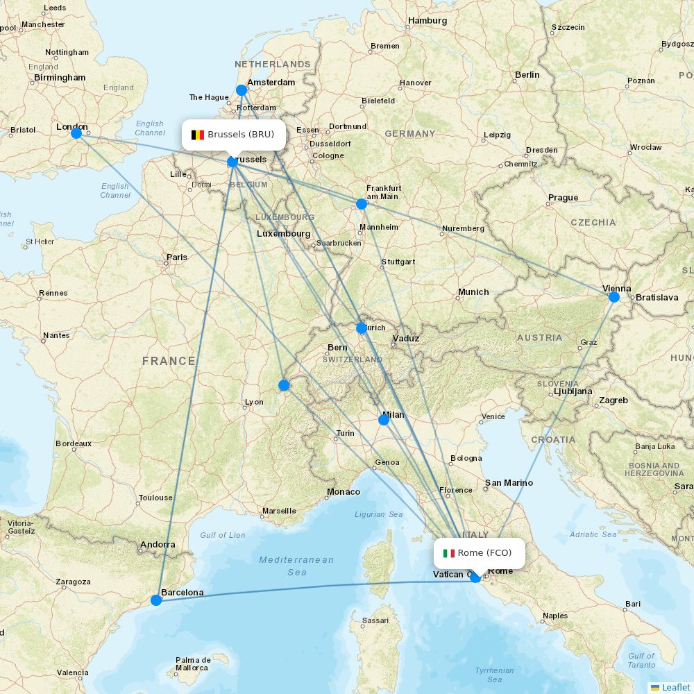 Brussels Airlines routes 2025 – map with all flights - Flight Routes
