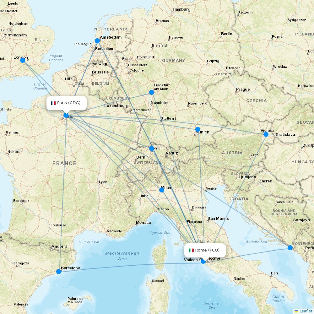 Air France routes 2025 – map with all flights - Flight Routes
