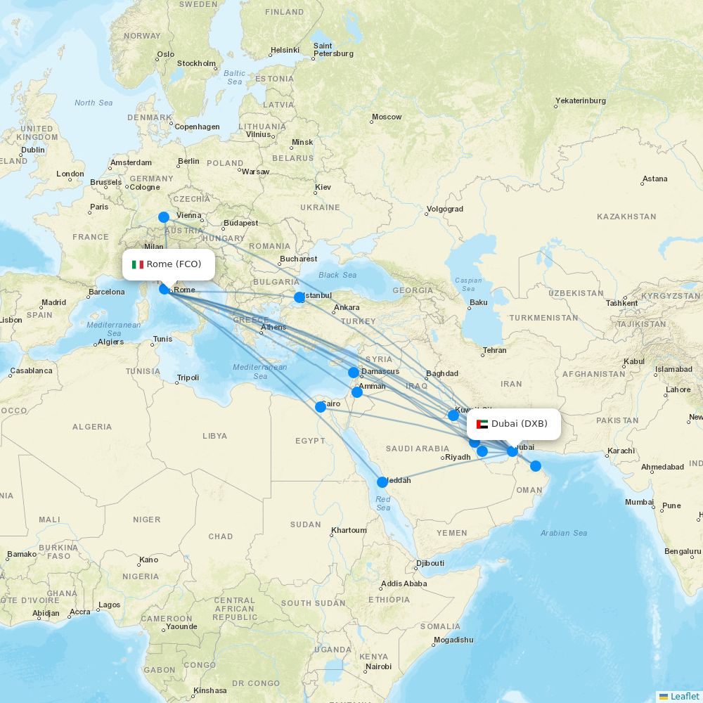 Emirates routes 2026 – interactive map with all flights - Flight Routes