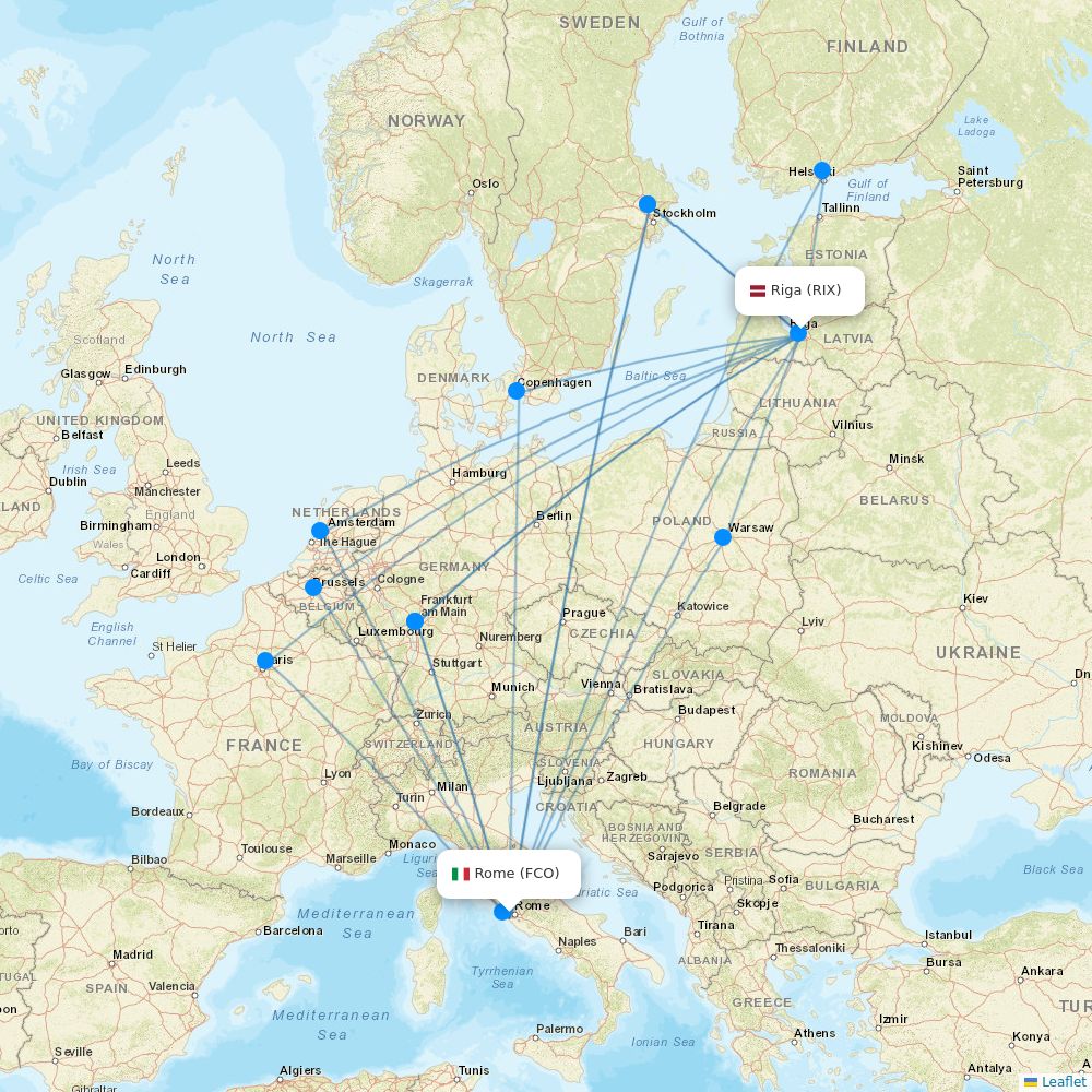 Air Baltic routes 2025 – interactive map with all flights - Flight Routes