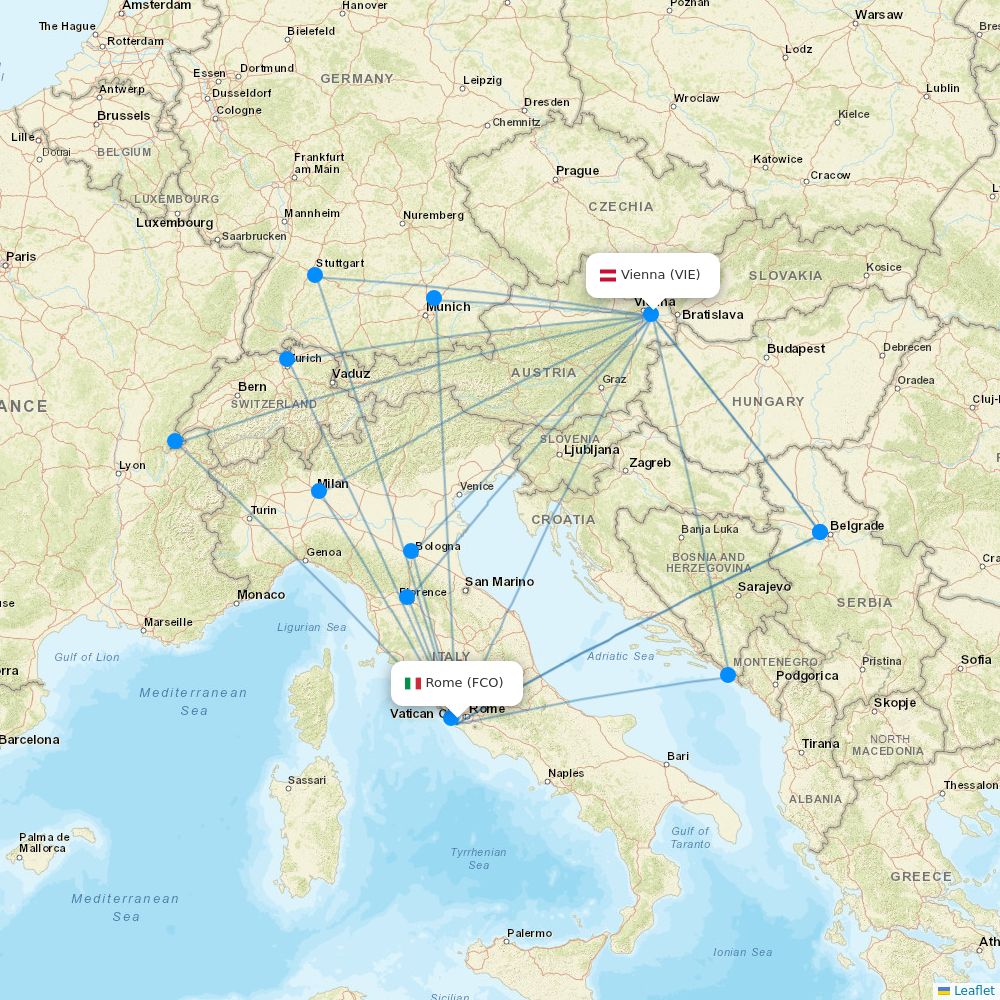 Austrian Airlines routes 2025 – map with all flights - Flight Routes