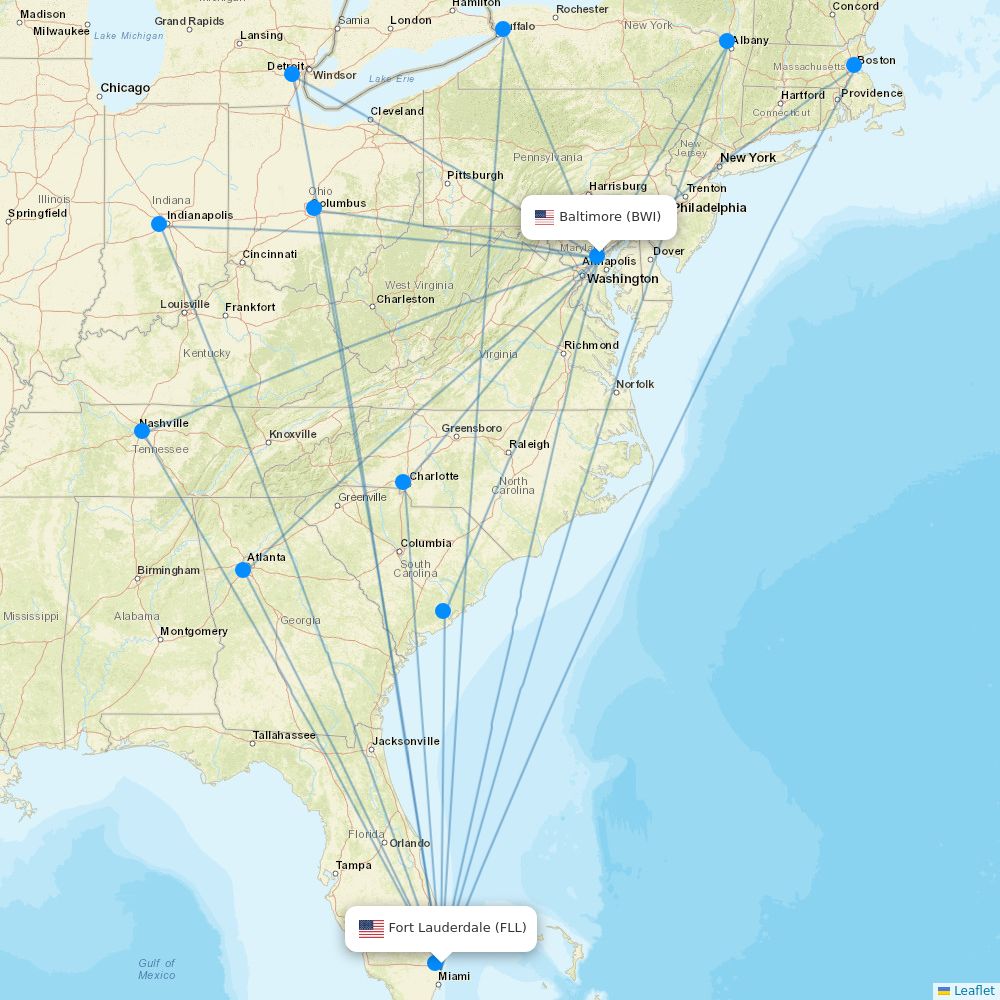 Spirit Airlines routes 2025 – map with all flights - Flight Routes