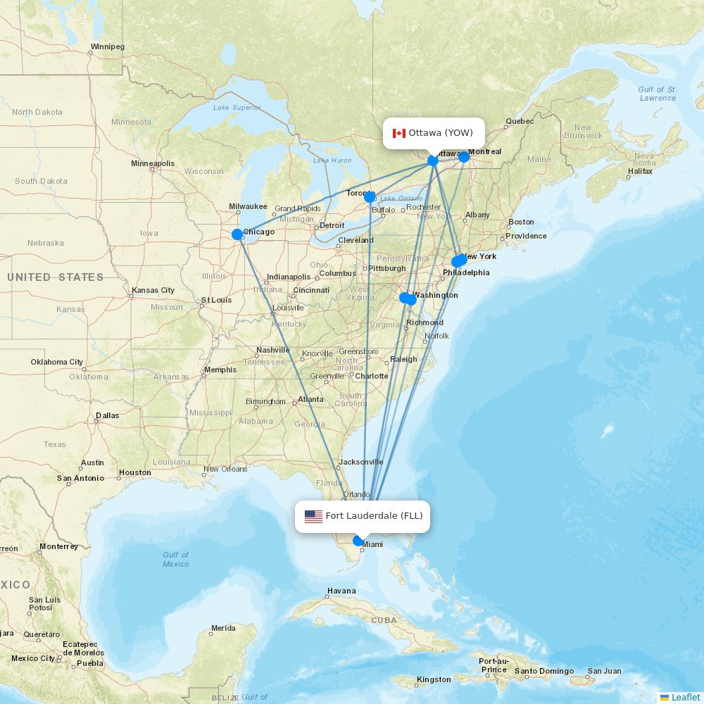 Porter Airlines routes 2025 – map with all flights - Flight Routes
