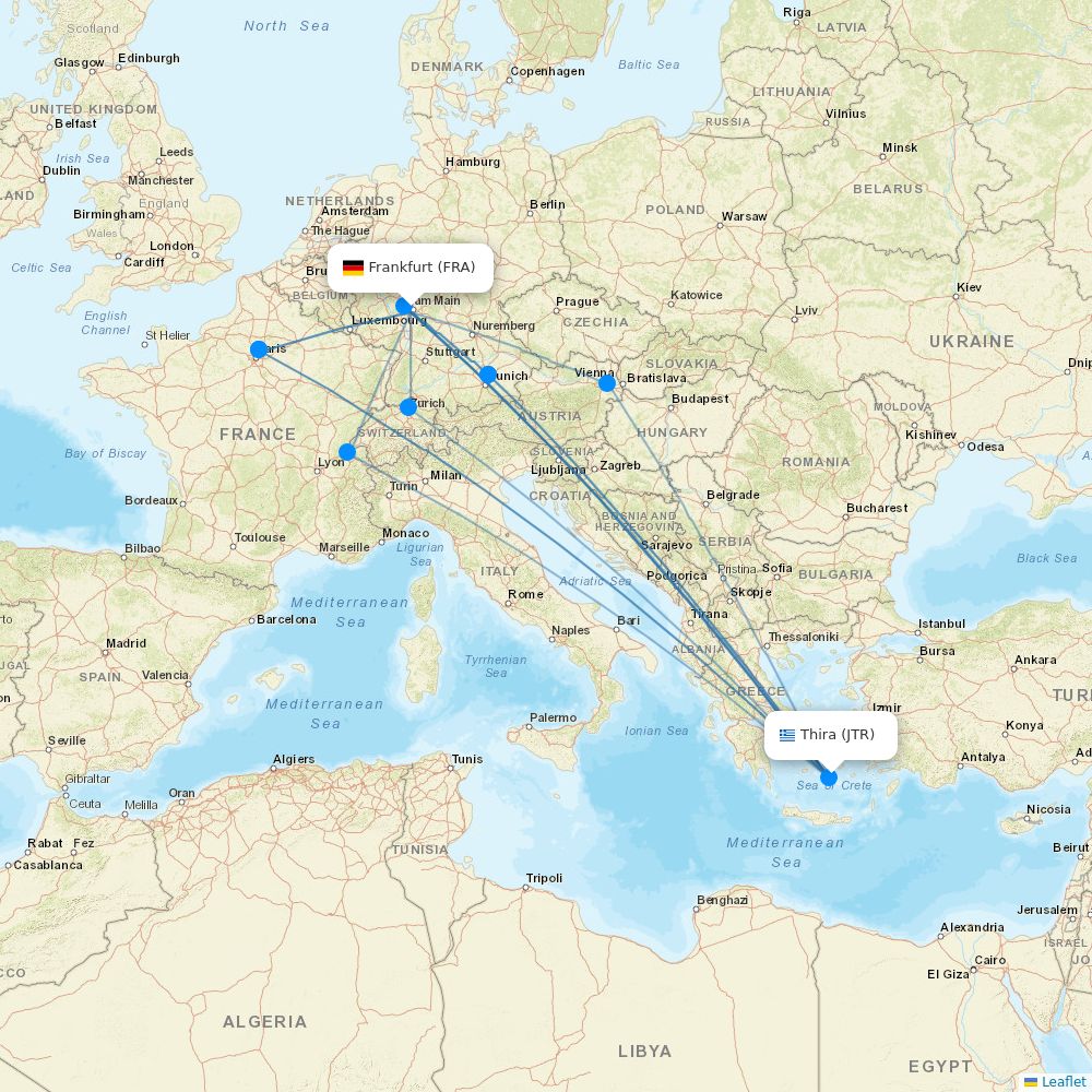 Discover Airlines routes (4Y) 2025, map - Flight Routes