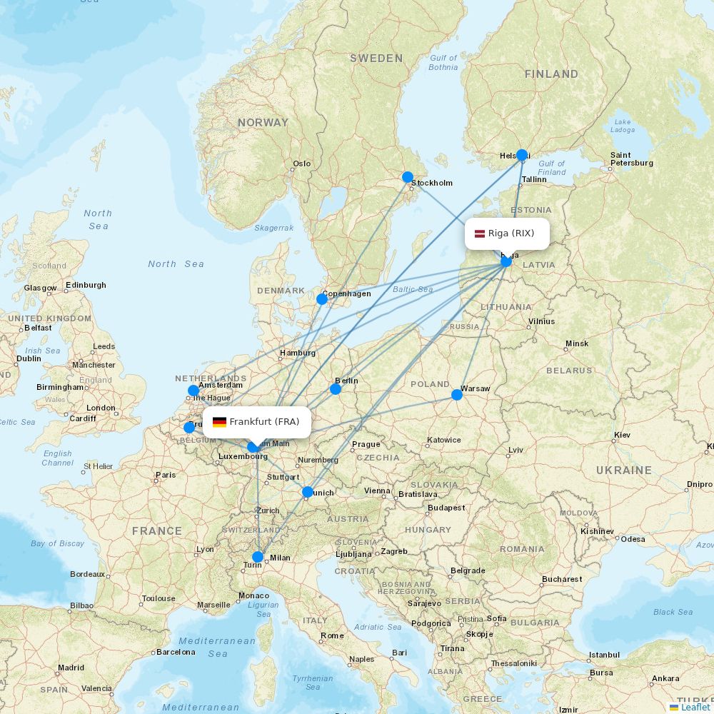 Air Baltic routes 2025 – interactive map with all flights - Flight Routes