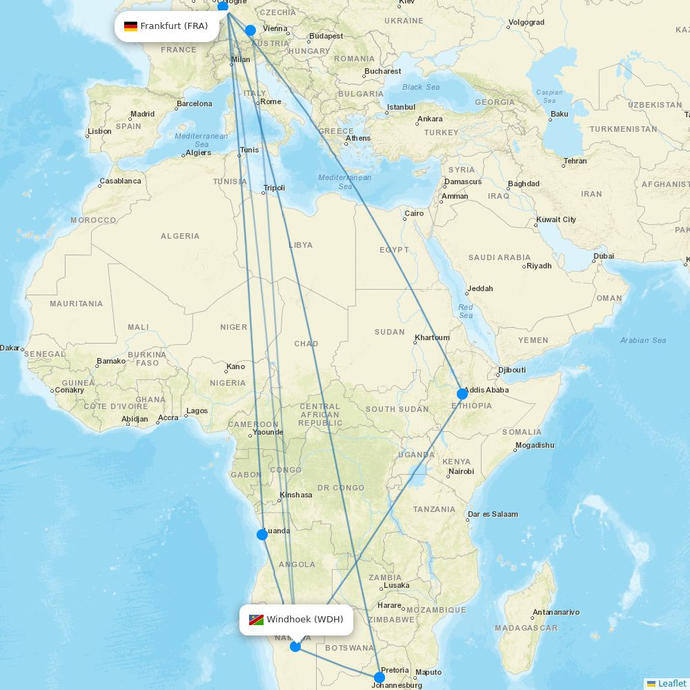 Discover Airlines routes (4Y) 2025, map - Flight Routes