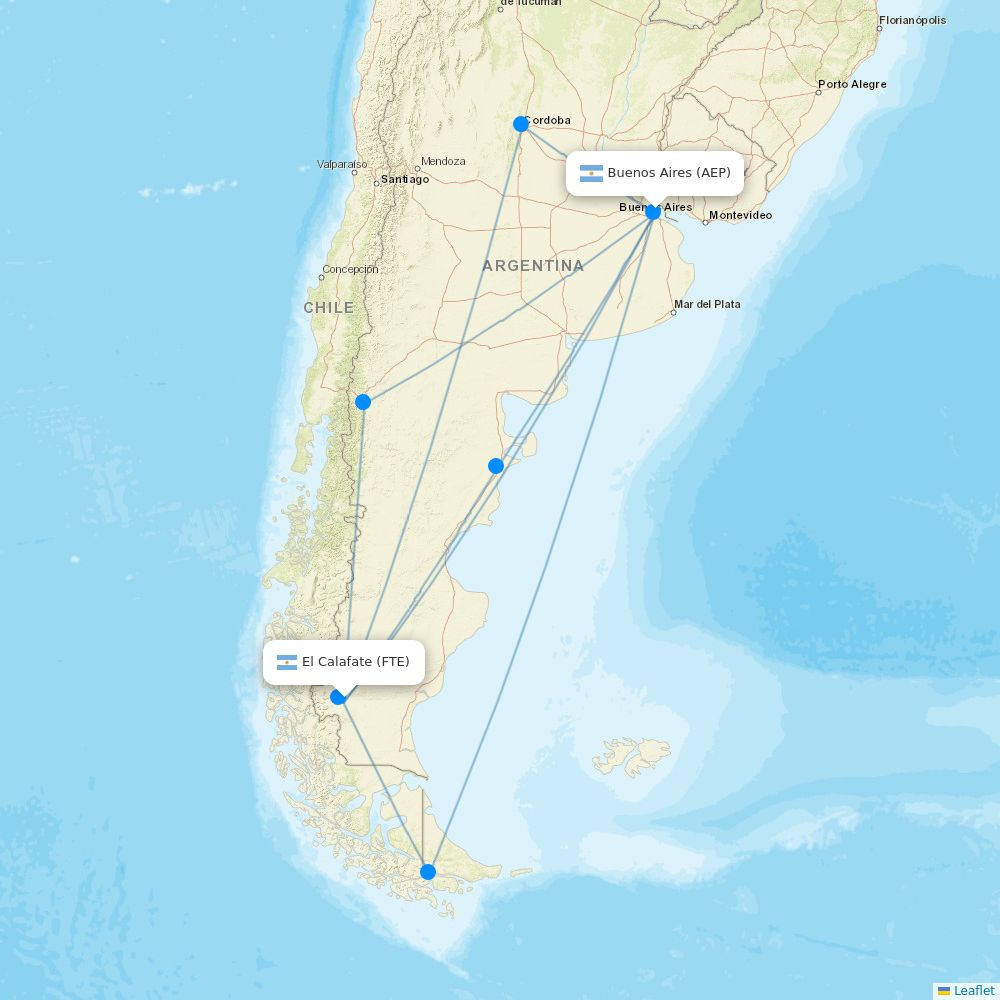 Aerolineas Argentinas routes 2025 – map with all flights - Flight Routes
