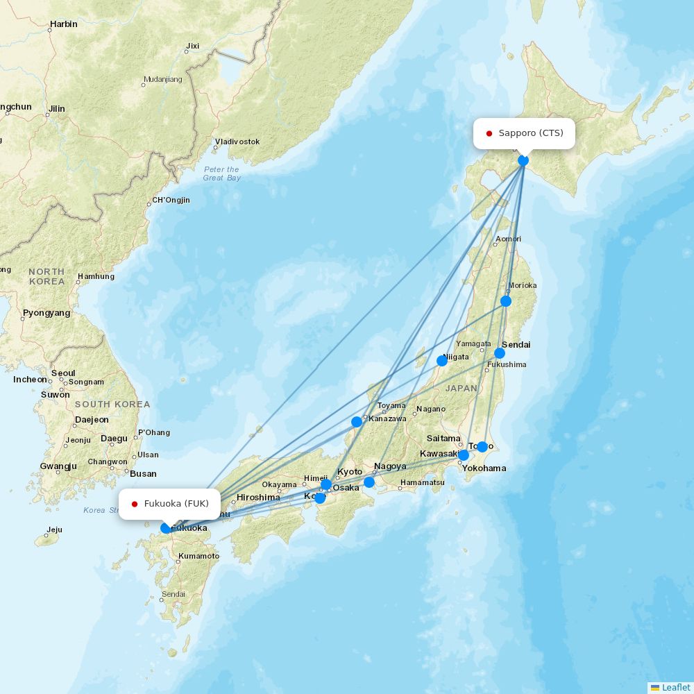 Peach Aviation routes 2025 – map with all flights - Flight Routes