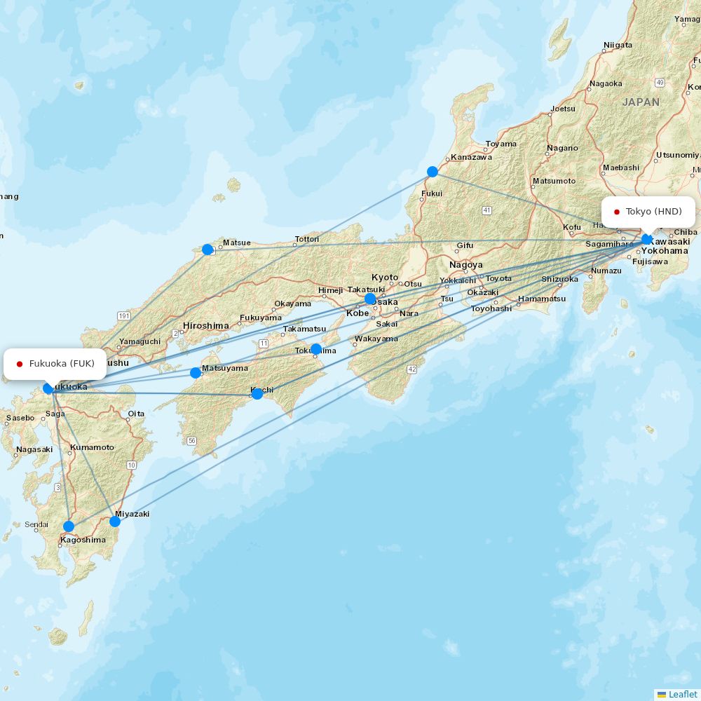 JAL routes 2026 – interactive map with all flights - Flight Routes