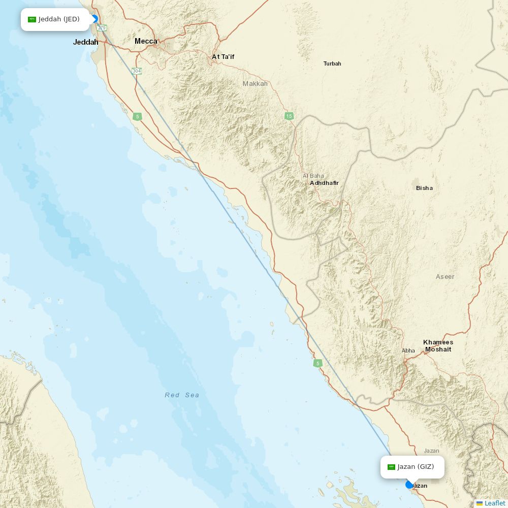 Flyadeal airline routes (F3) 2025, map - Flight Routes