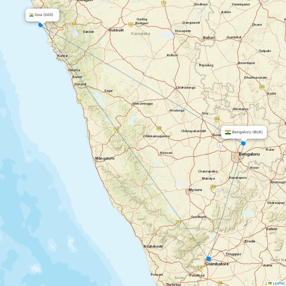 Air India Express airline routes (IX) 2025, map - Flight Routes