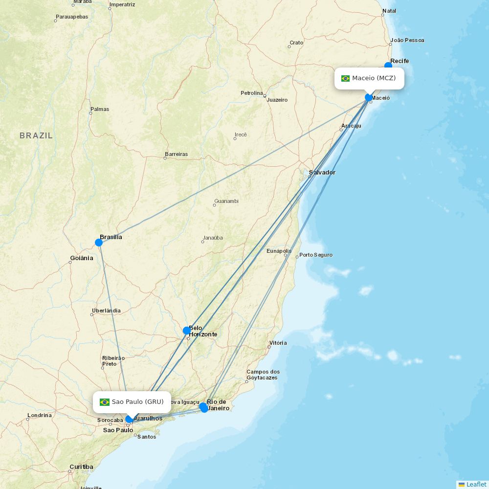 Gol routes 2026 – interactive map with all flights - Flight Routes