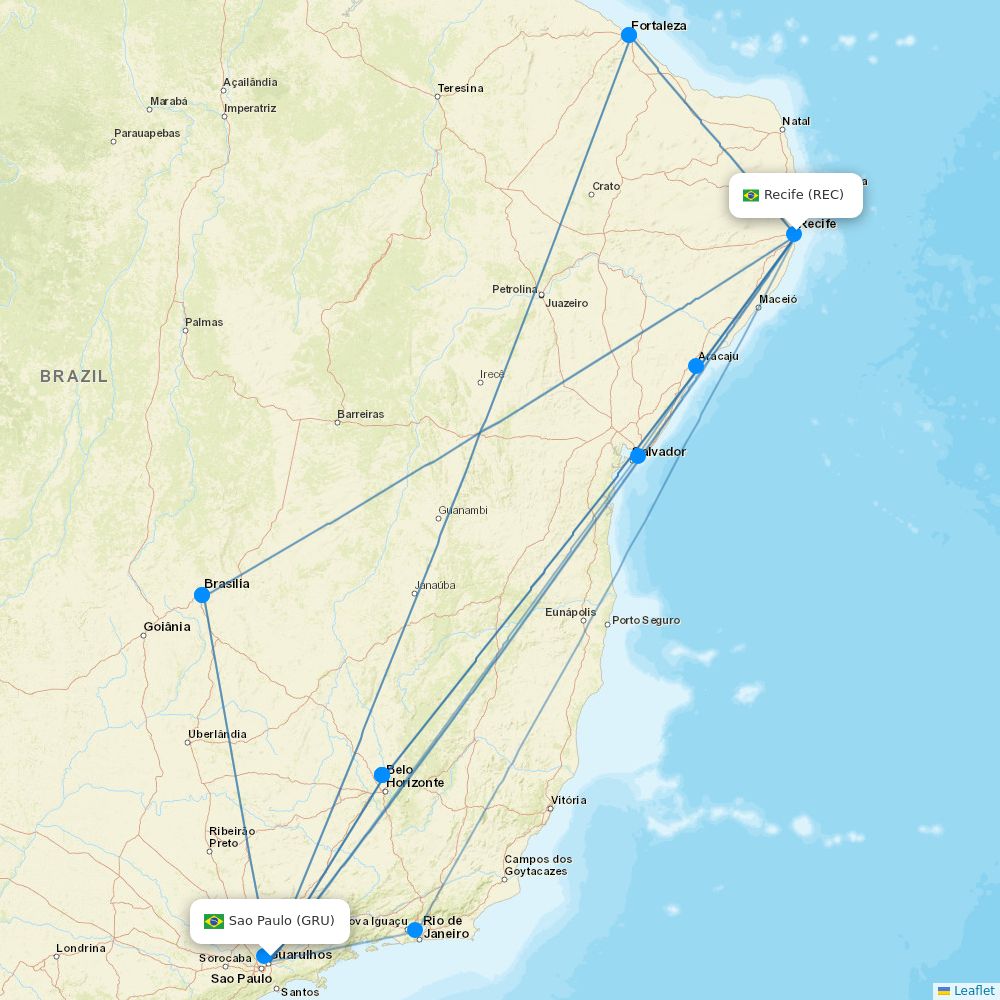 Azul routes 2025 – interactive map with all flights - Flight Routes
