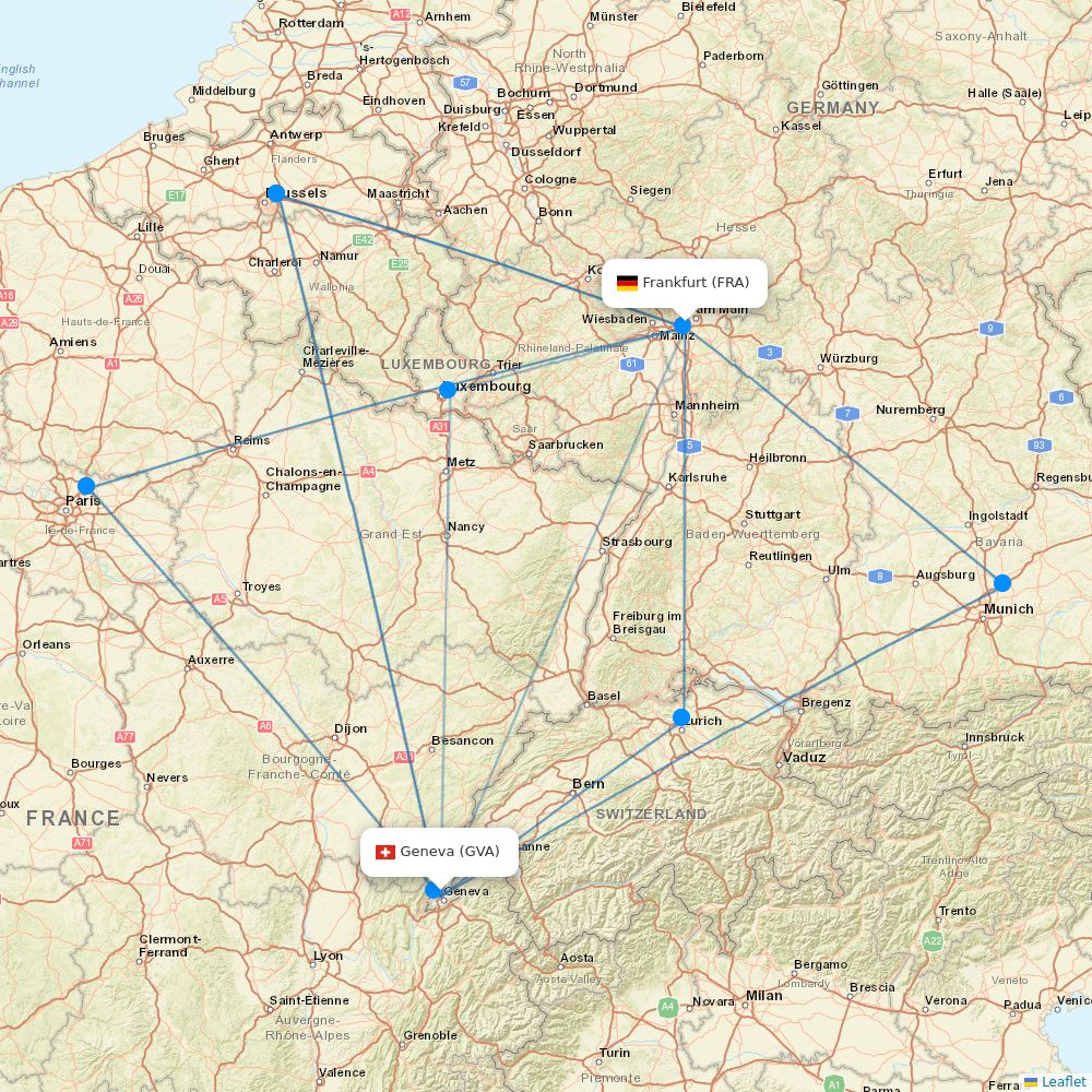 Swiss routes 2025 – interactive map with all flights - Flight Routes