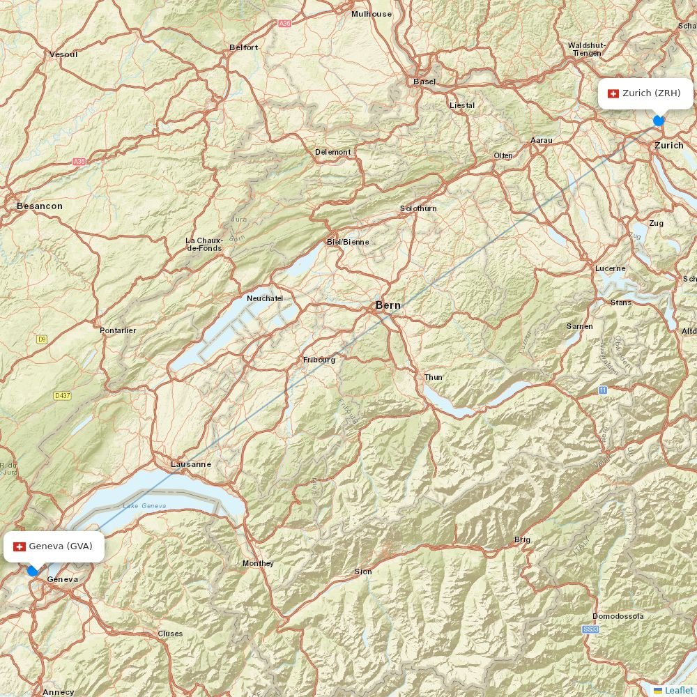 Swiss routes 2025 – interactive map with all flights - Flight Routes