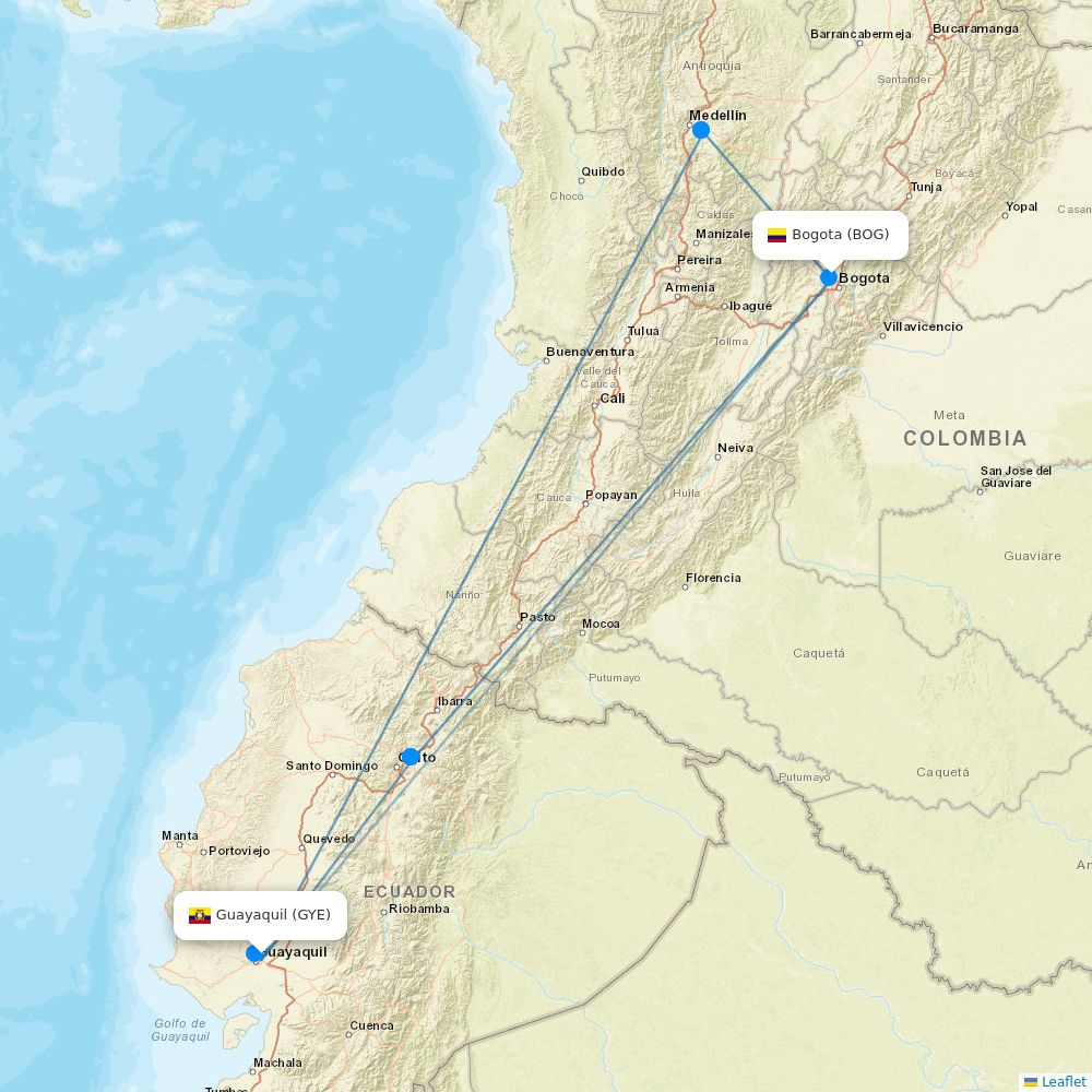 Avianca routes 2026 – interactive map with all flights - Flight Routes