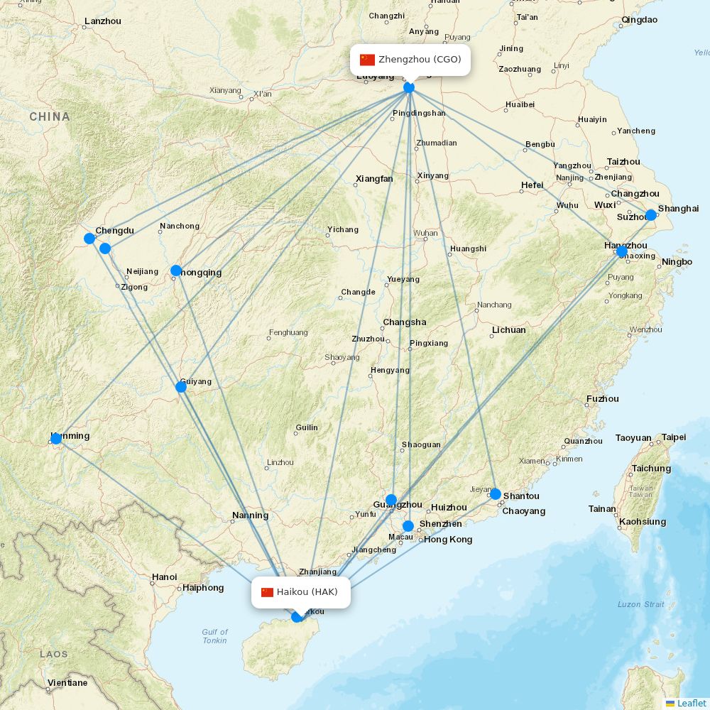 Beijing Capital Airlines routes 2025 – map with flights - Flight Routes