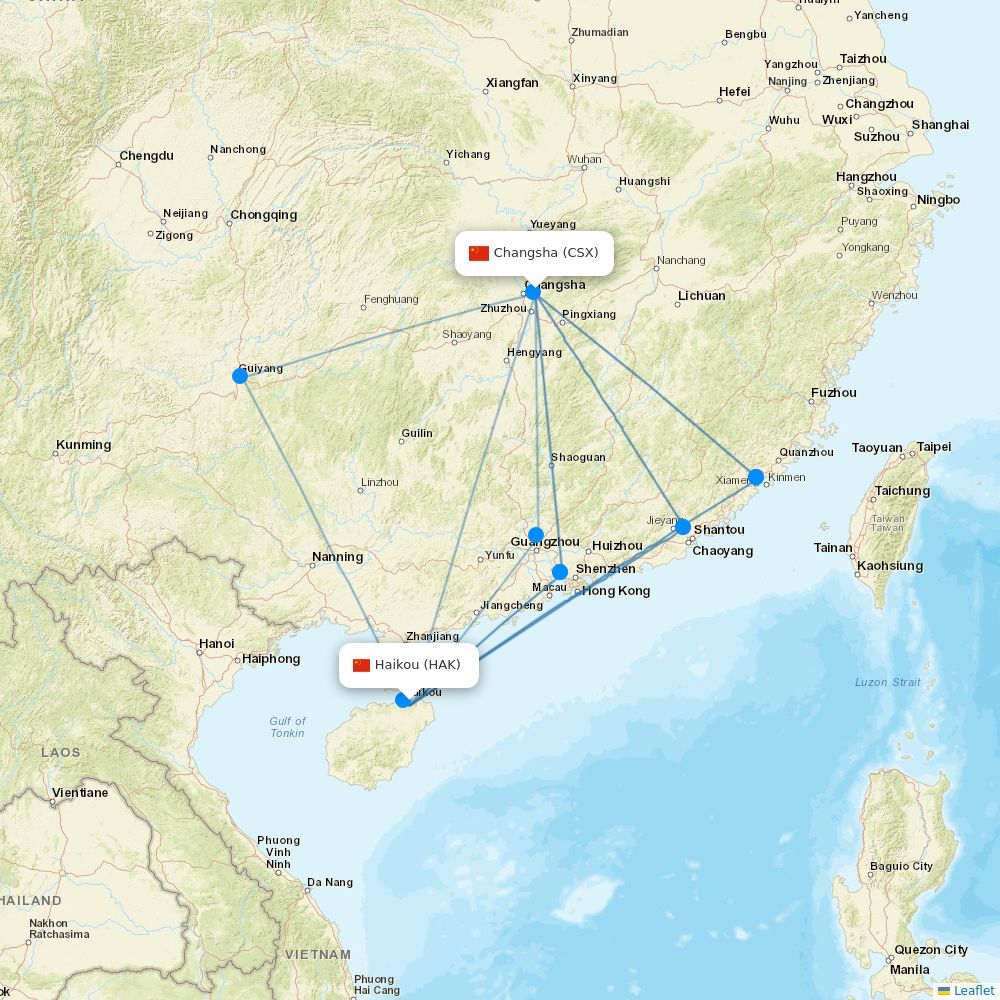 Hainan Airlines routes 2025 – map with all flights - Flight Routes