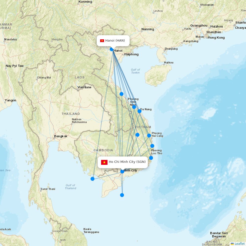 VietJet Air routes 2025 – interactive map with all flights - Flight Routes