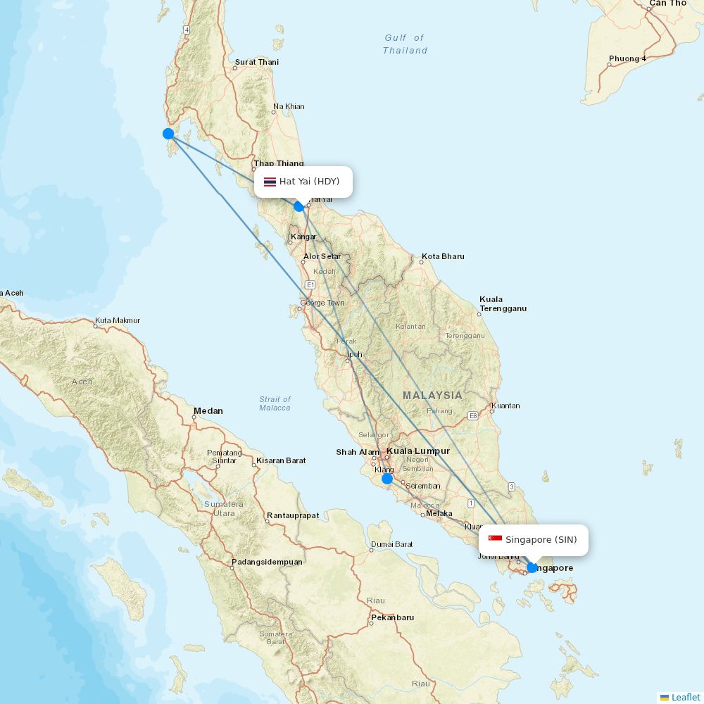 Scoot airline routes (TR) 2025, map - Flight Routes