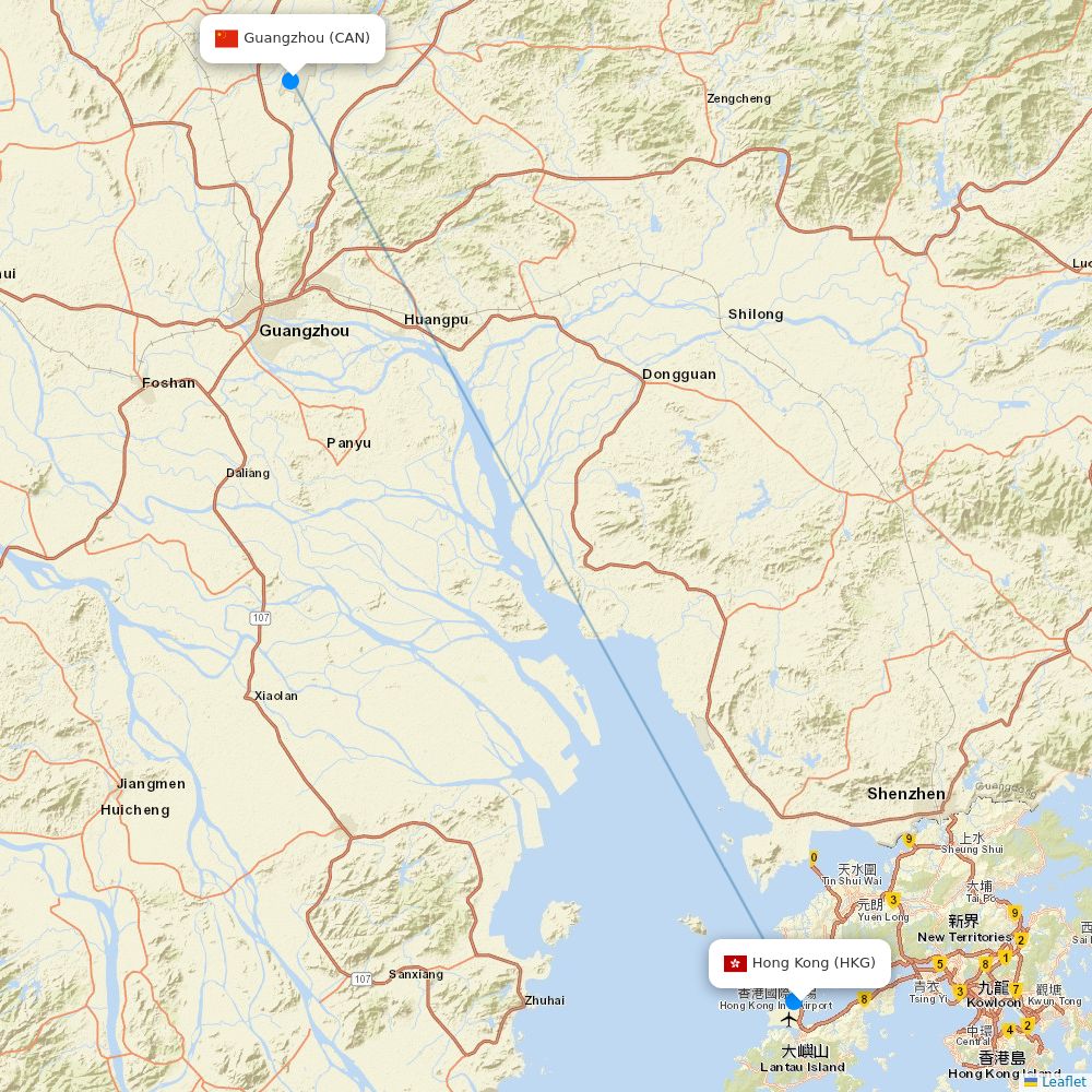Cathay Pacific airline routes (CX) 2025, map - Flight Routes
