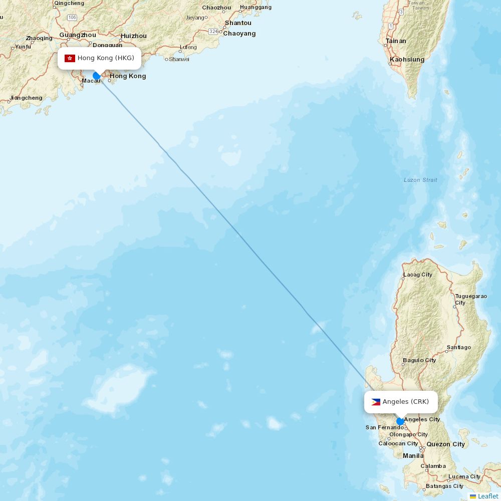 HK Express airline routes (UO) 2025, map - Flight Routes