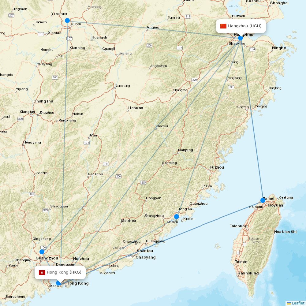 Cathay Pacific airline routes (CX) 2025, map - Flight Routes