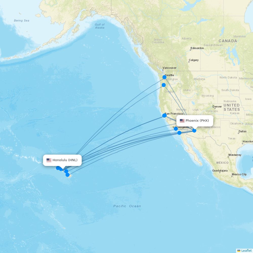 Hawaiian Airlines routes 2025 – map with all flights - Flight Routes