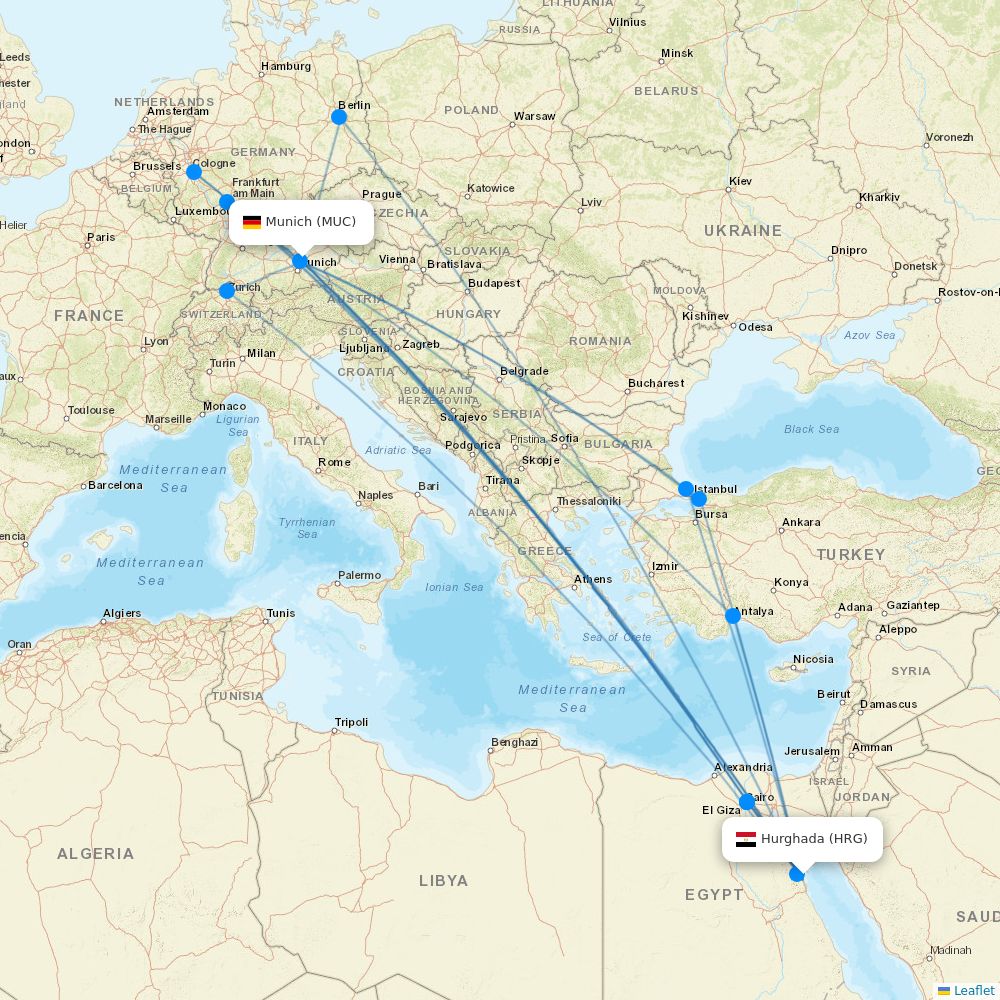 Discover Airlines routes (4Y) 2025, map - Flight Routes