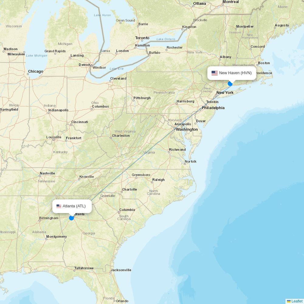 Avelo Airlines routes (XP) 2025, map - Flight Routes