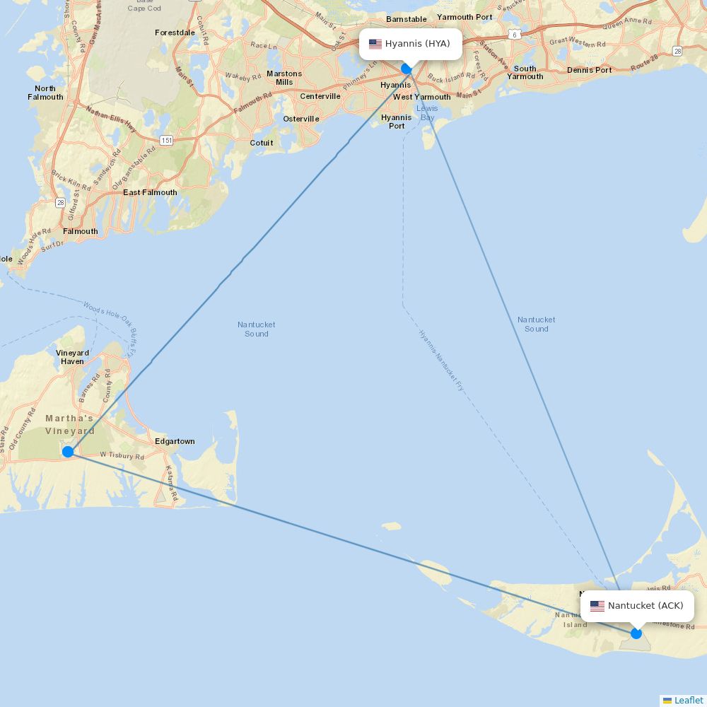 Cape Air routes 2025 – interactive map with all flights - Flight Routes