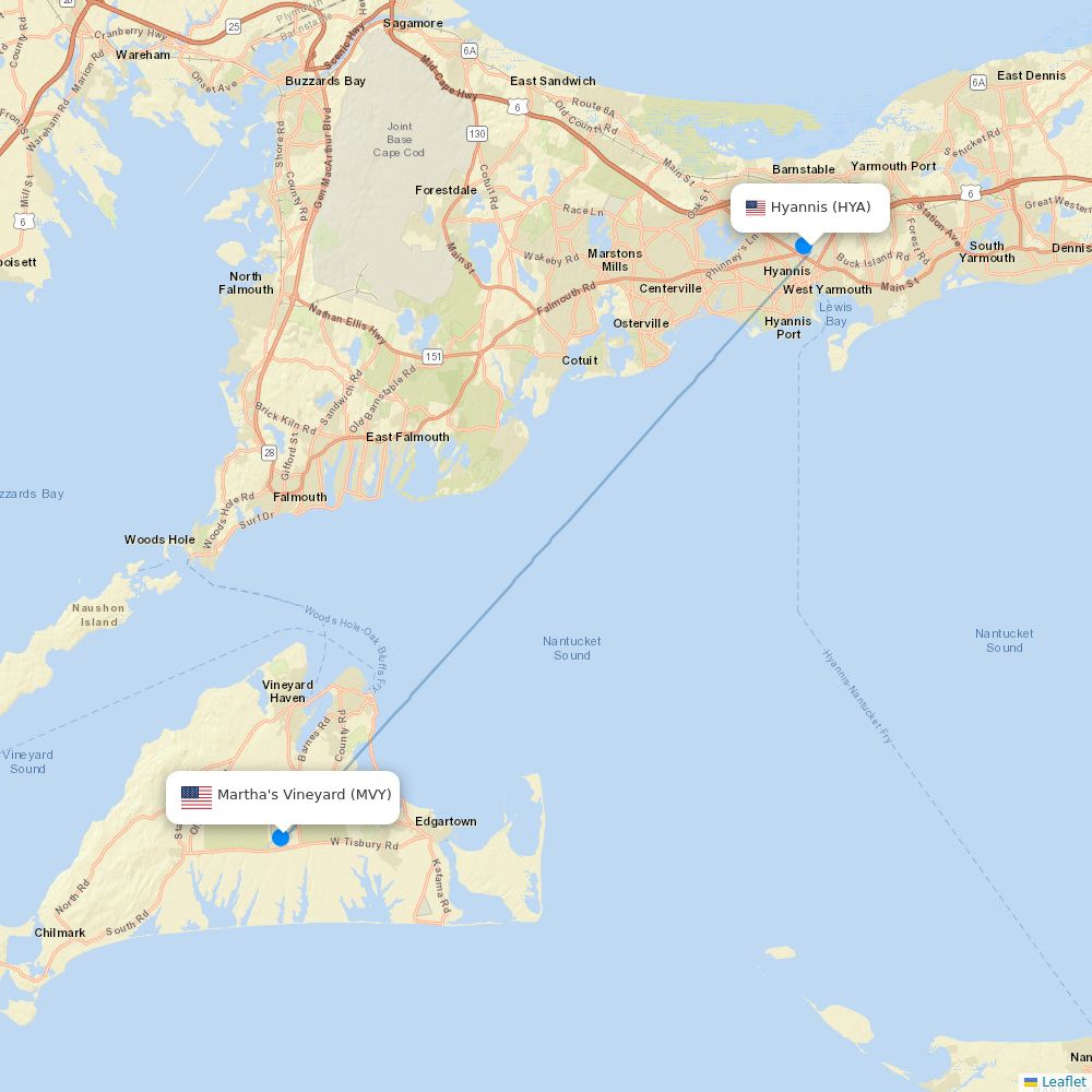 Cape Air routes 2025 – interactive map with all flights - Flight Routes