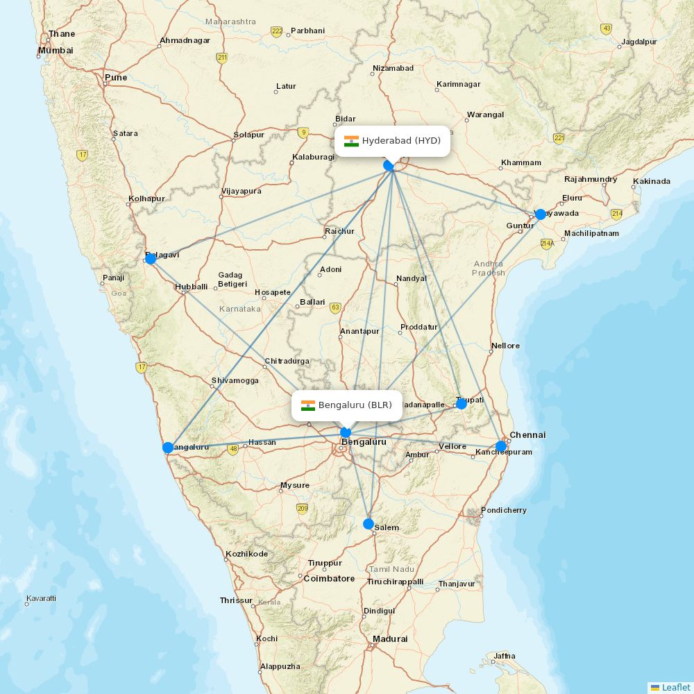 IndiGo routes 2025 – interactive map with all flights - Flight Routes