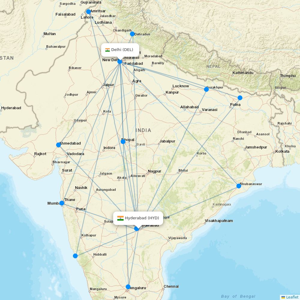 Air India routes 2025 – interactive map with all flights - Flight Routes