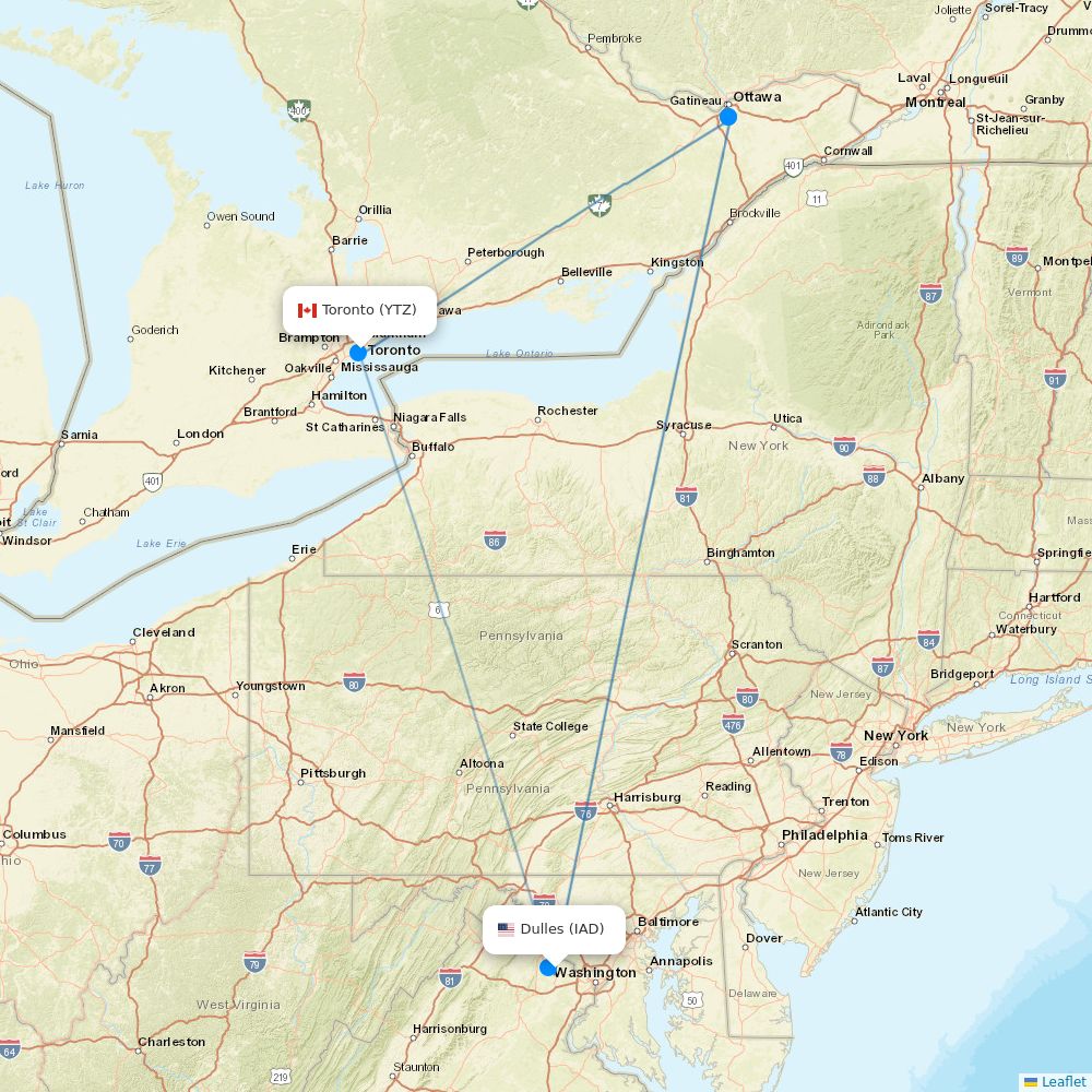 Porter Airlines routes 2025 – map with all flights - Flight Routes