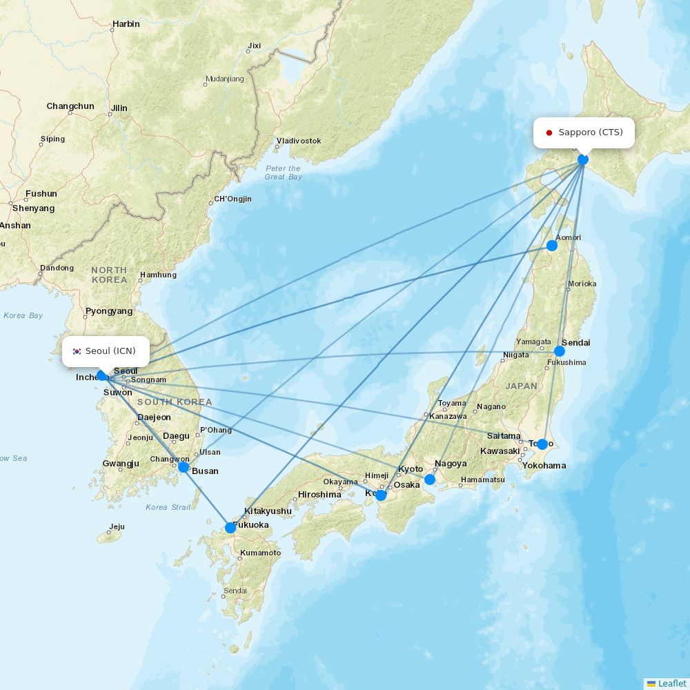 T´Way Air routes 2025 – map with all flights - Flight Routes