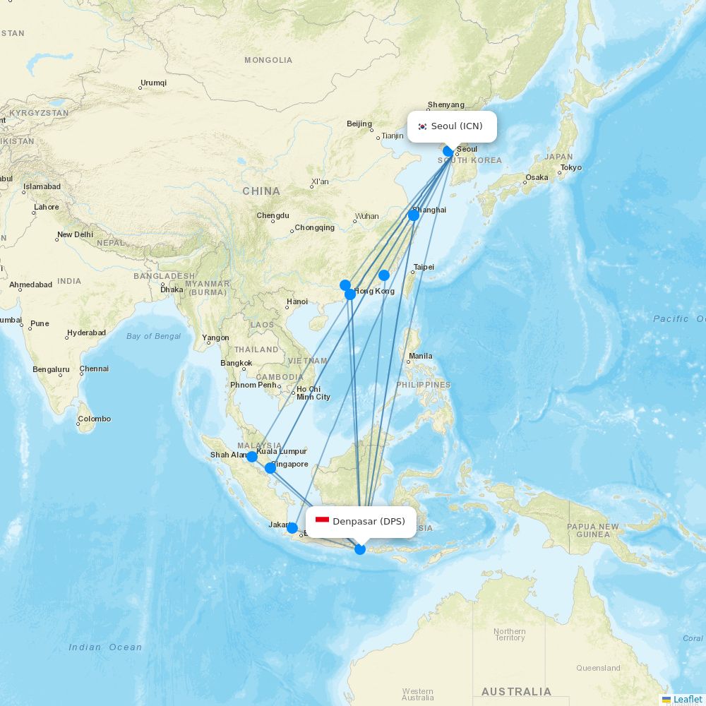 Korean Air routes 2026 – interactive map with all flights - Flight Routes