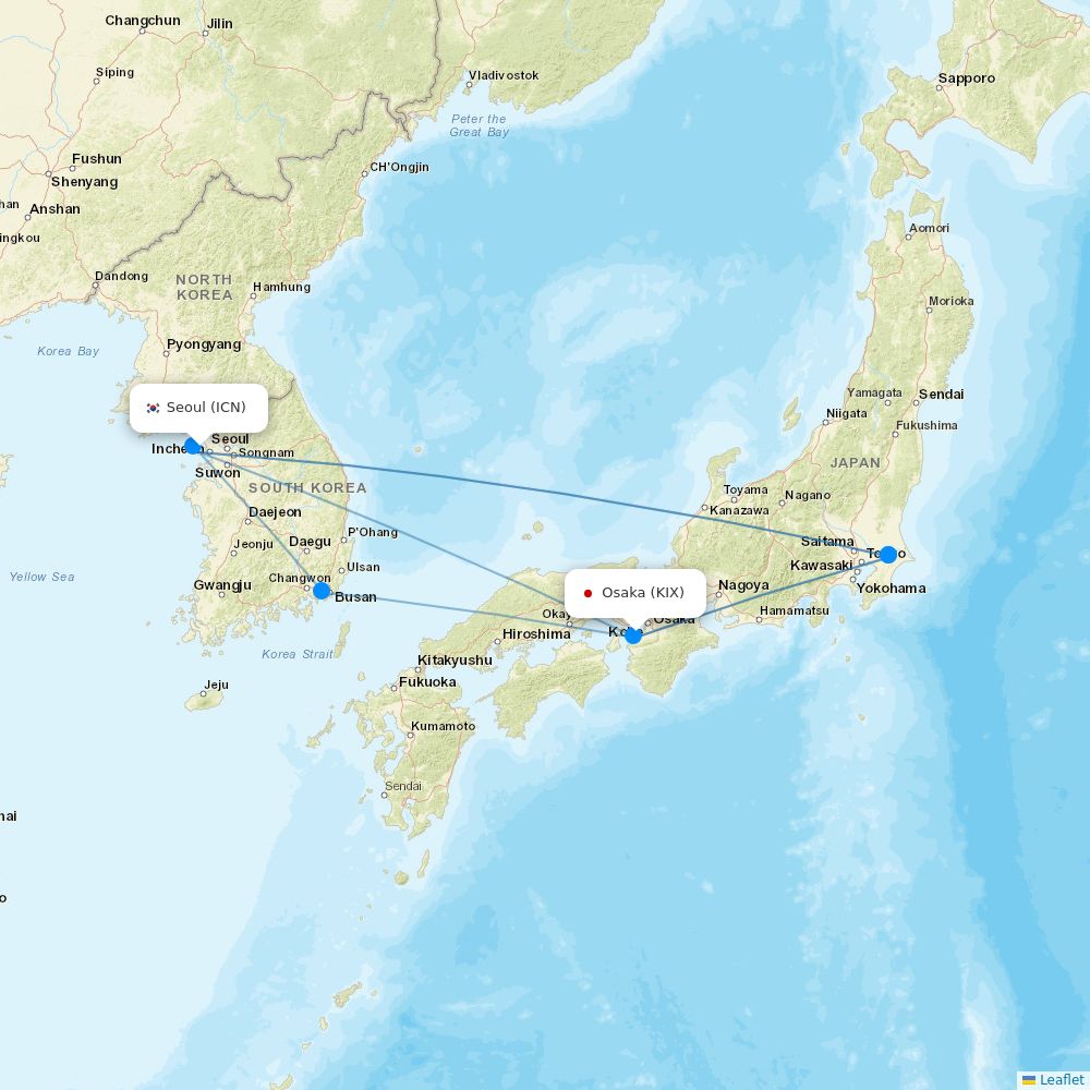 Asiana Airlines routes 2026 – map with all flights - Flight Routes