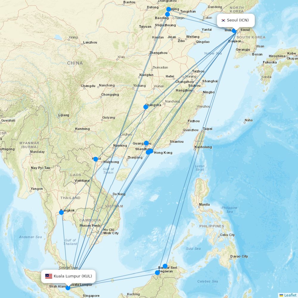 AirAsia X routes 2025 – map with all flights - Flight Routes