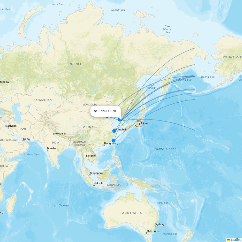 Asiana Airlines routes 2025 – map with all flights - Flight Routes