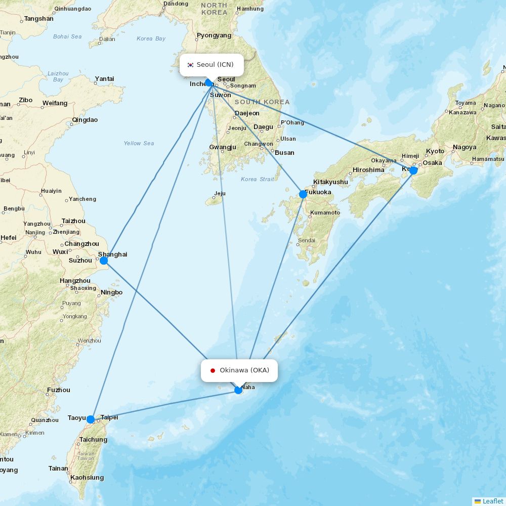 T´Way Air routes 2025 – map with all flights - Flight Routes