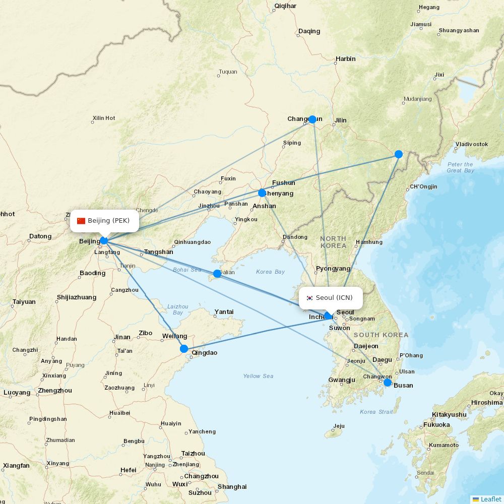 Korean Air routes 2026 – interactive map with all flights - Flight Routes