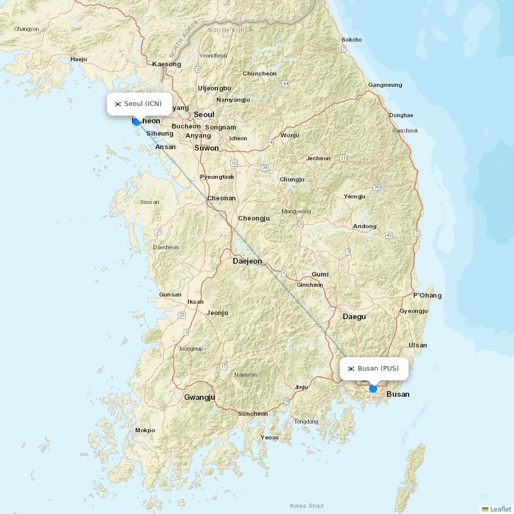 Korean Air routes 2026 – interactive map with all flights - Flight Routes