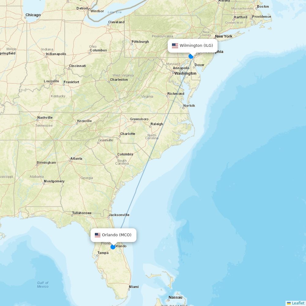 Avelo Airlines routes (XP) 2025, map - Flight Routes