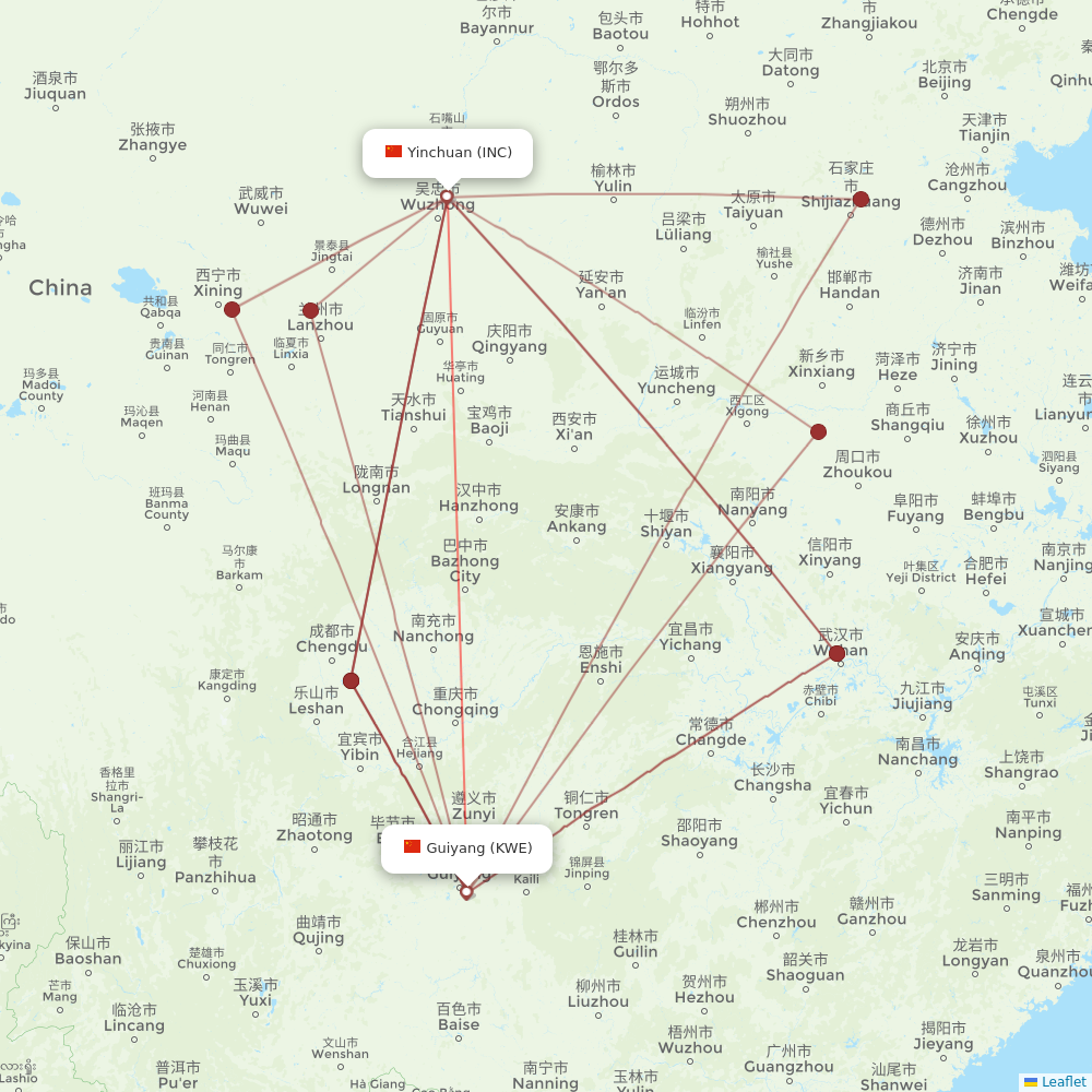 9 Air airline routes (AQ) 2025, map - Flight Routes