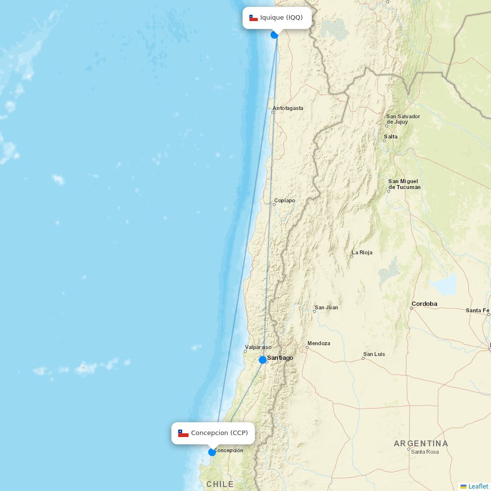 JetSMART airline routes (JA) - map - Flight Routes
