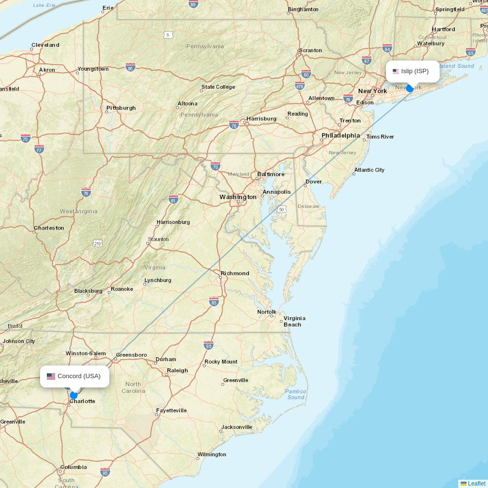 Avelo Airlines routes (XP) 2025, map - Flight Routes