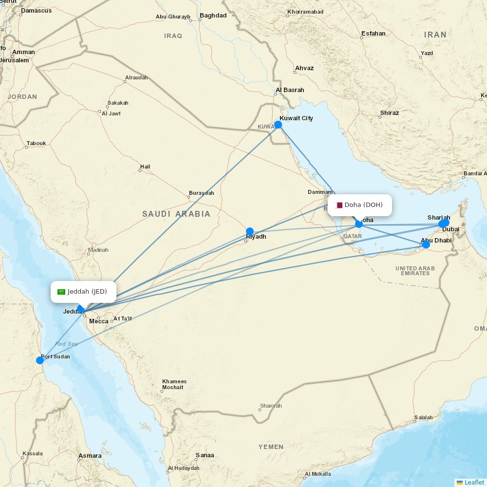 Qatar Airways routes 2025 – map with all flights - Flight Routes
