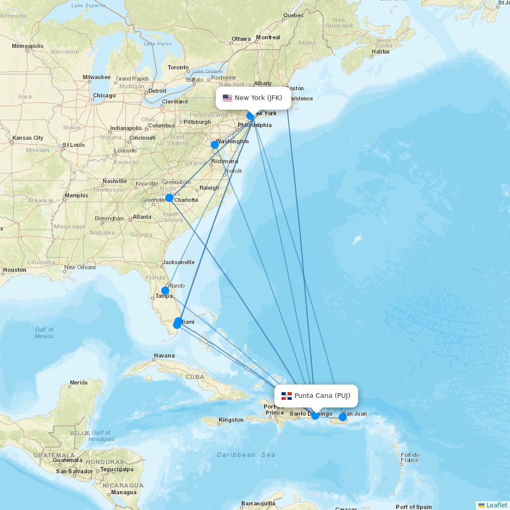 JetBlue routes 2026 – interactive map with all flights - Flight Routes