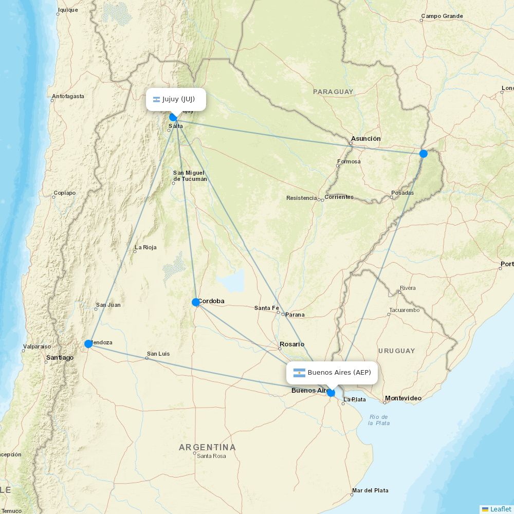 Aerolineas Argentinas routes 2025 – map with all flights - Flight Routes